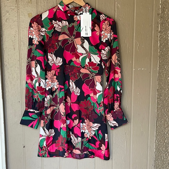 Zara | Dresses | Zara Floral Print Satin Effect Dress | Poshmark